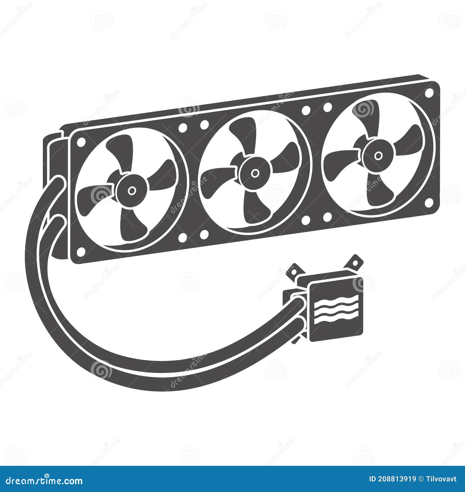 Liquid Cooling System for PC Icon. Stock Vector - Illustration of ...