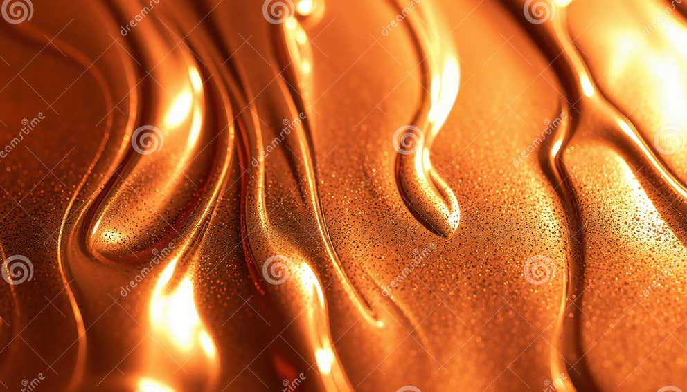 Liquid Copper Background with Flowing Patterns and Shiny Texture ...