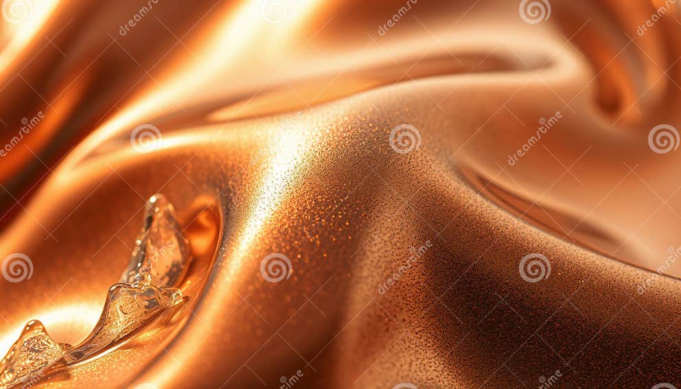 Liquid Copper Background with Smooth, Shiny Texture and Subtle ...