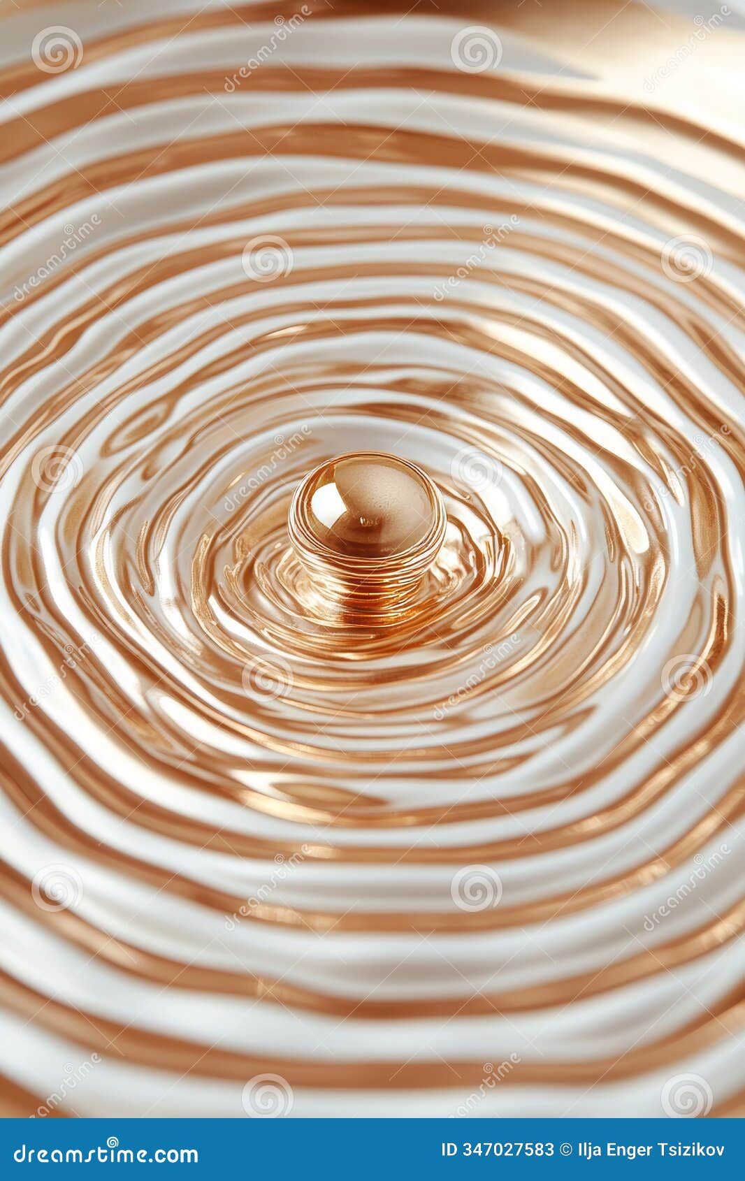 Liquid Copper Texture, Abstract Background with Circular Ripples and a ...