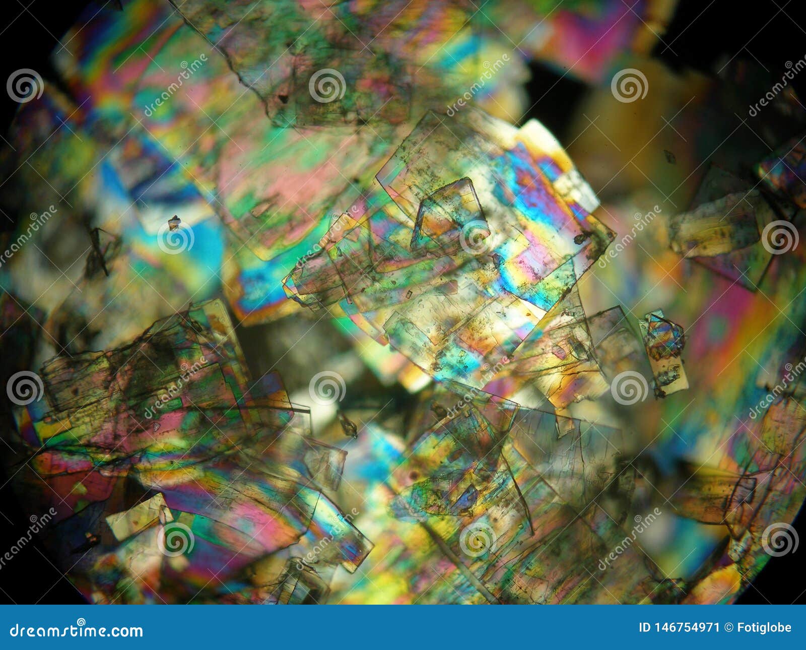 Liquid Crystal Under Polarized Light Microscope Stock Image - Image of ...