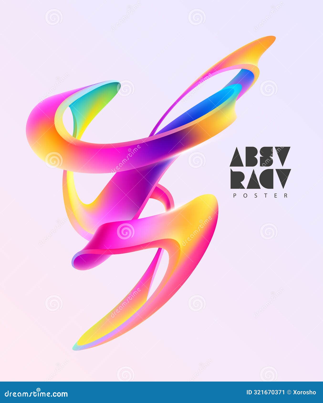 Liquid 3D Vector Shape. Abstract Spiral Wave Ribbon Stock Vector ...