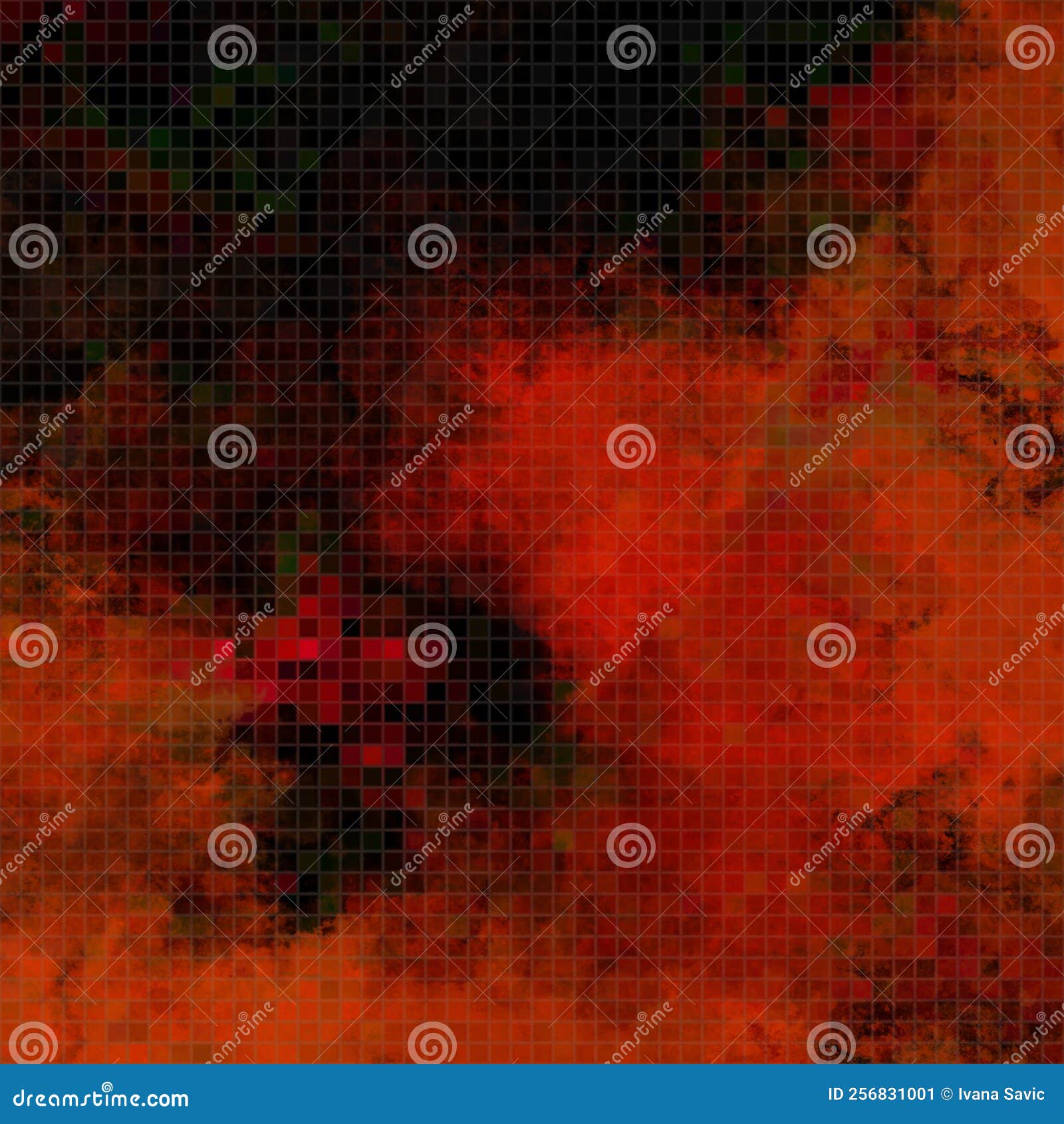 Liquid Dark Abstract Watercolor Hell Mist with Cube Mosaic or Falling ...