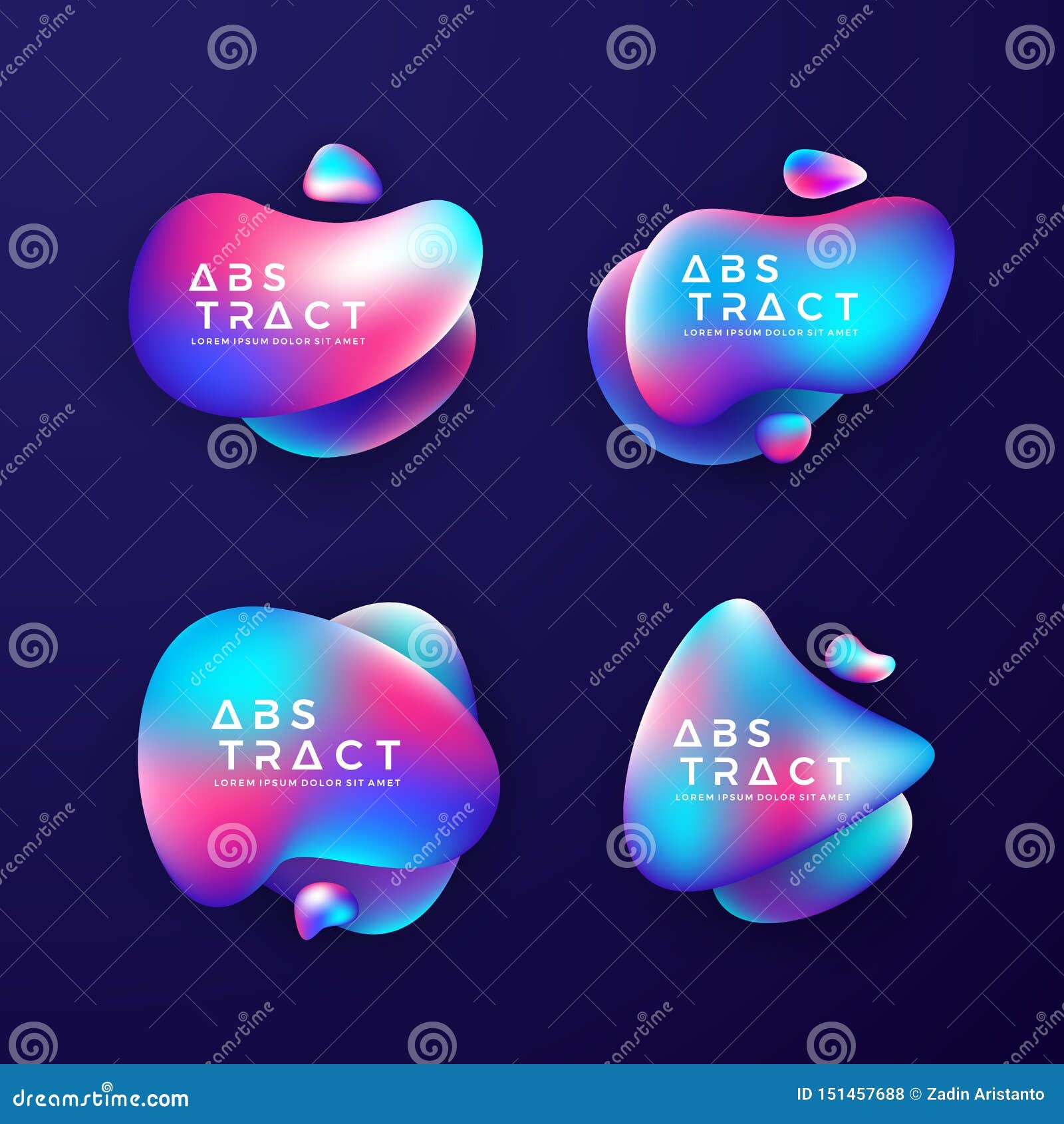 Liquid Design Collection. Trendy Liquid Gradient Design Elements with ...