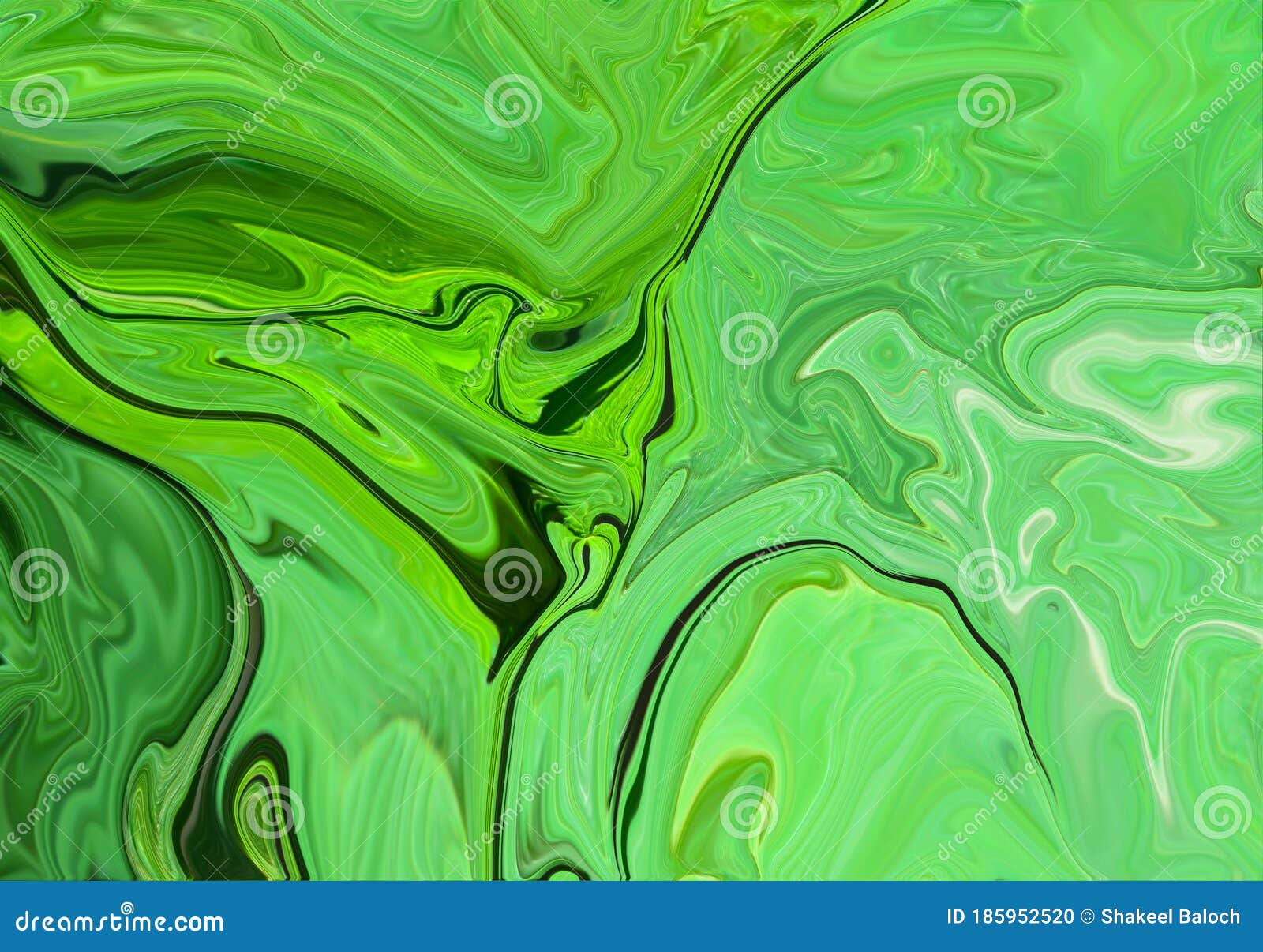 Liquid Design Texture Background Textile, Fluid Paint Graphic Green in ...