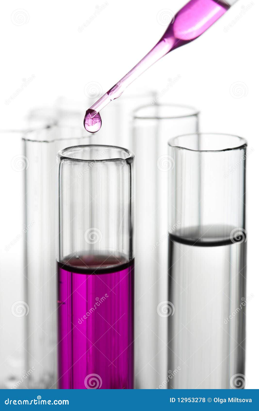 Liquid Dripping into Test Tube Isolated Stock Photo - Image of ...