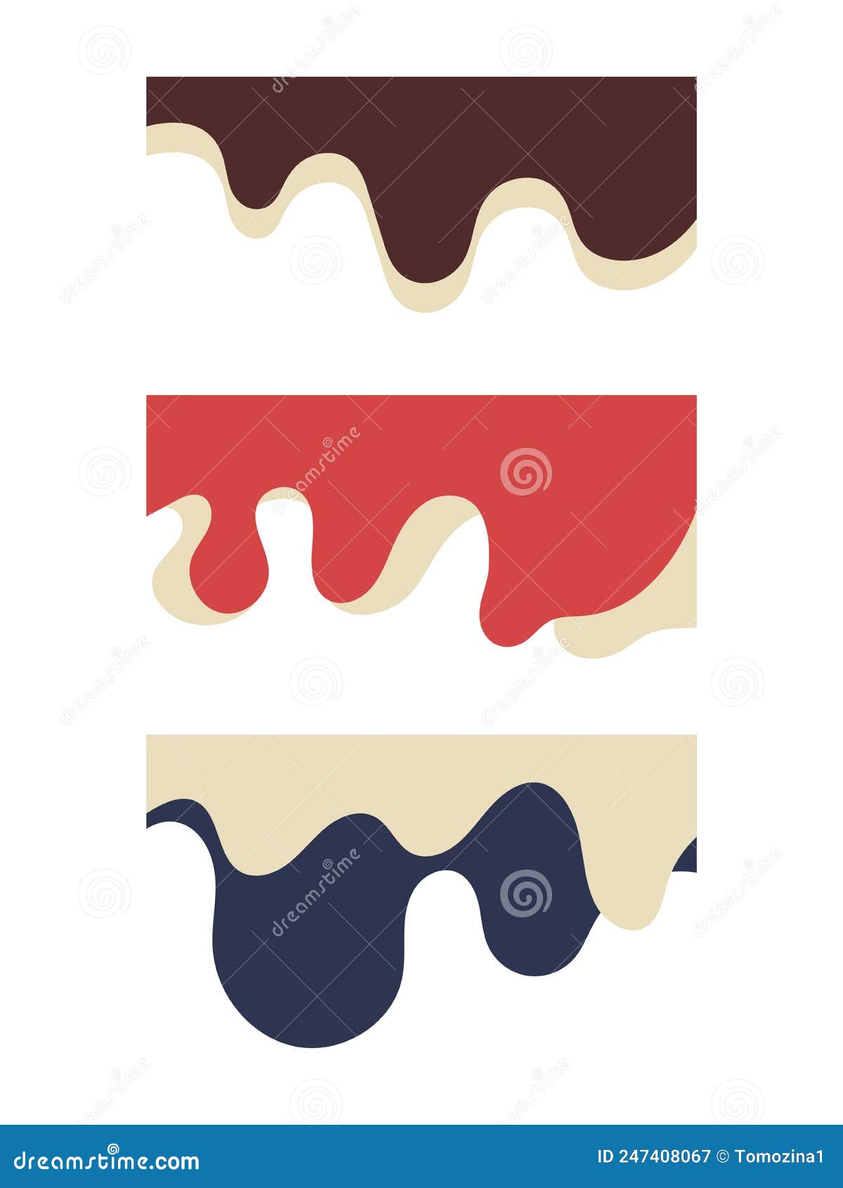 Liquid Drips Decorative Set of Elements Stock Vector - Illustration of ...