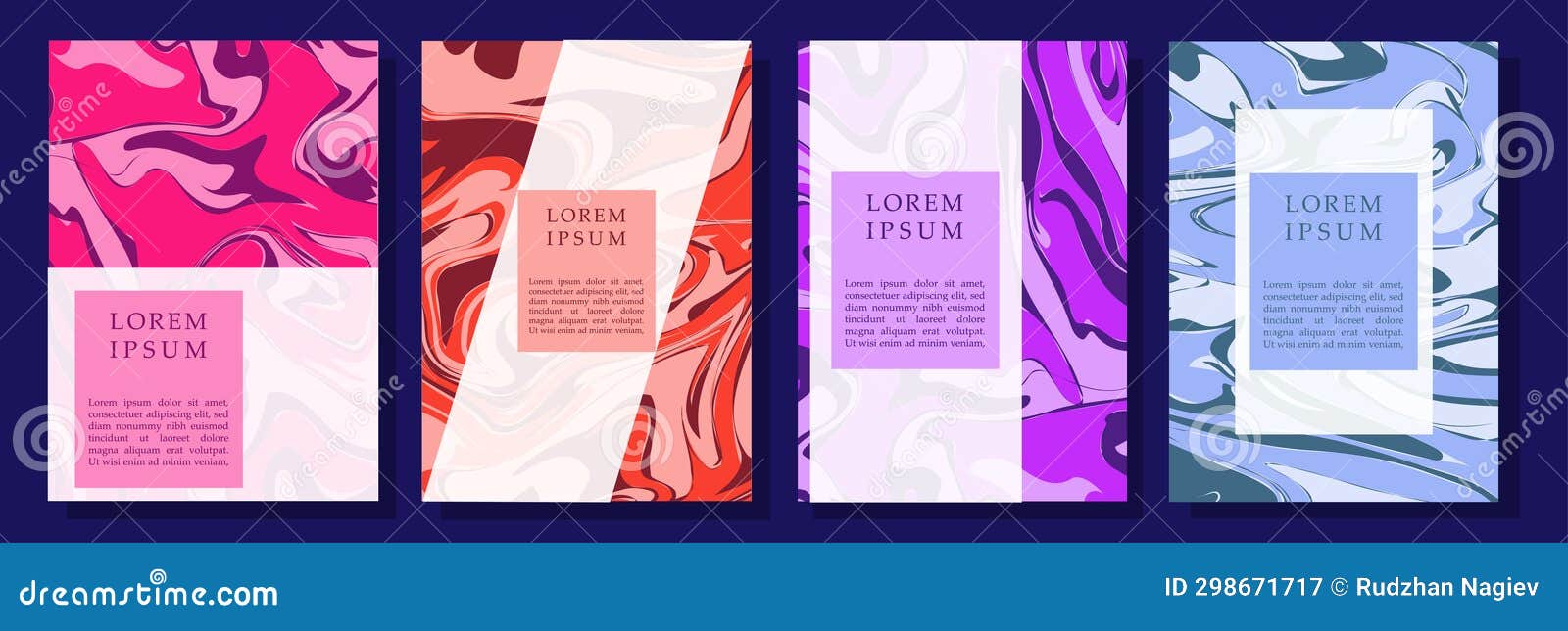 Liquid Effects Posters Vector Set Stock Illustration - Illustration of ...