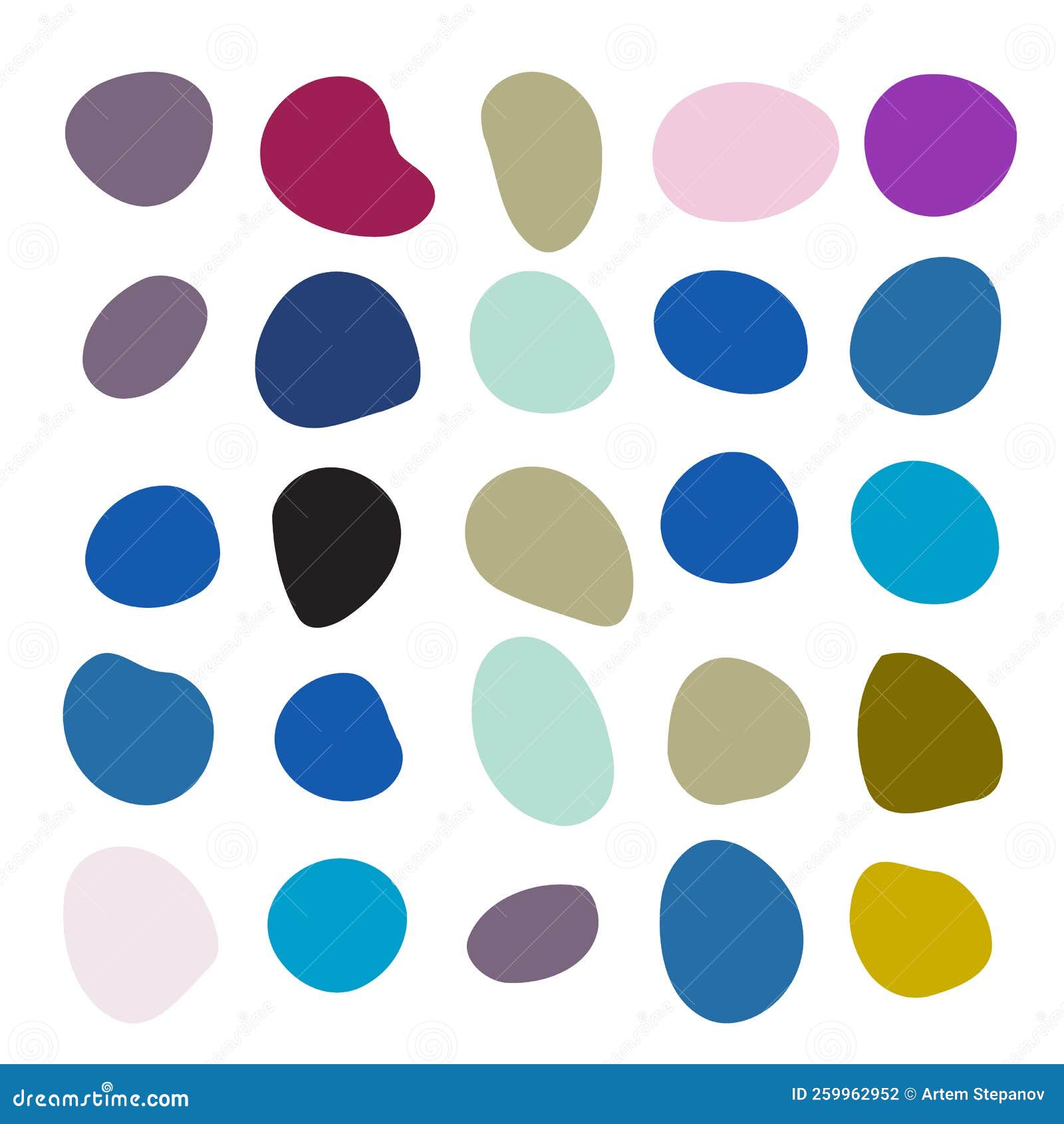 Liquid Elements, Mixed Color Shapes, Organic Bubbles Stock Vector ...