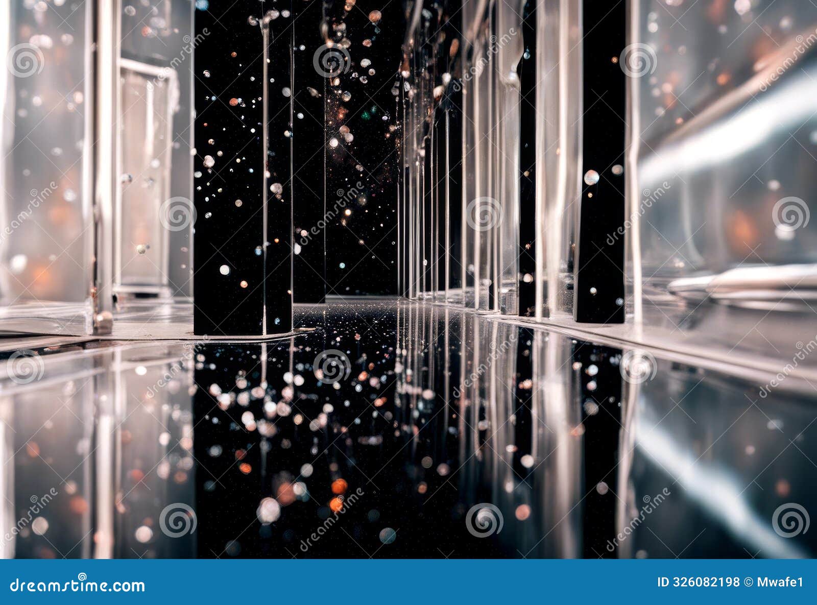 Liquid Endless Space Black Cosmic Mirrors Floor Background Abstract ...