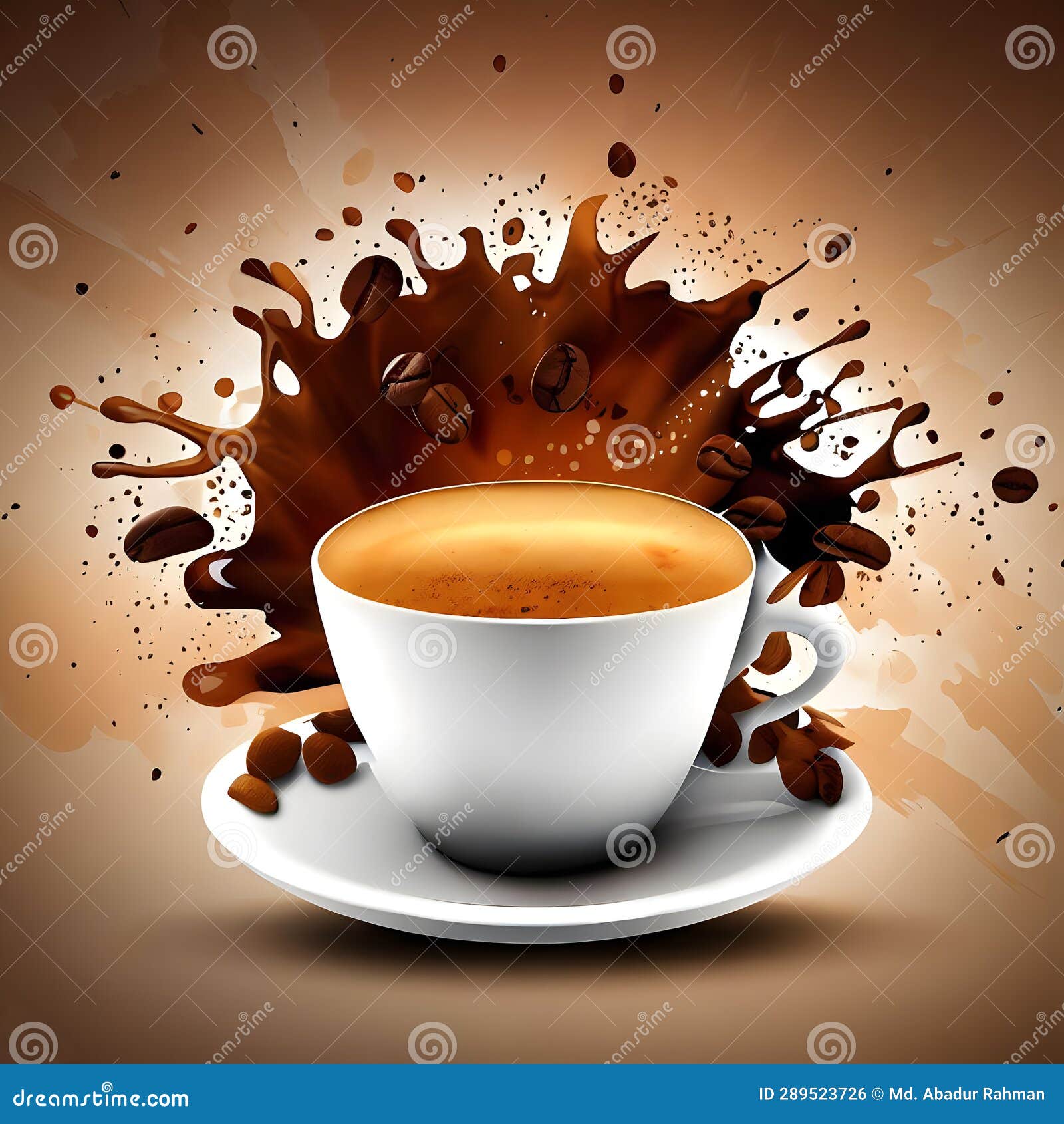 Liquid Espresso Coffee Splash with Splattered Coffee Element Ai ...