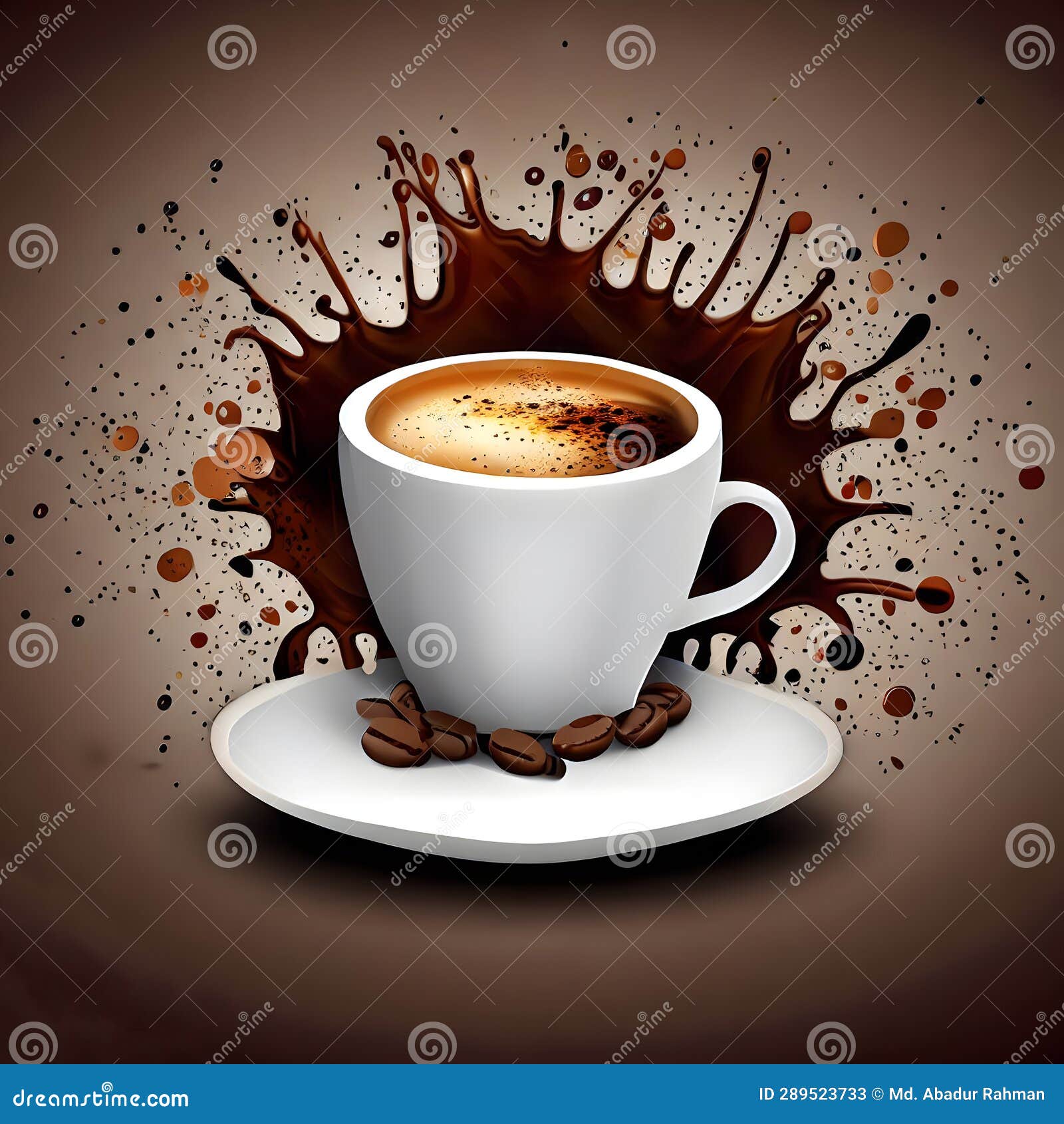 Liquid Espresso Coffee Splash with Splattered Coffee Element Ai ...