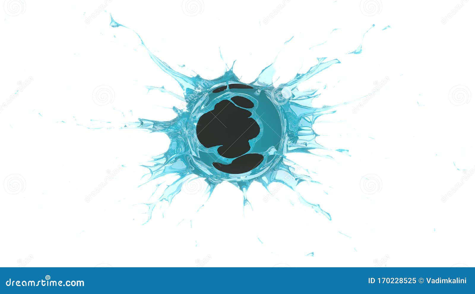 Liquid Explosion with Black Sphere Inside. Stock Illustration ...