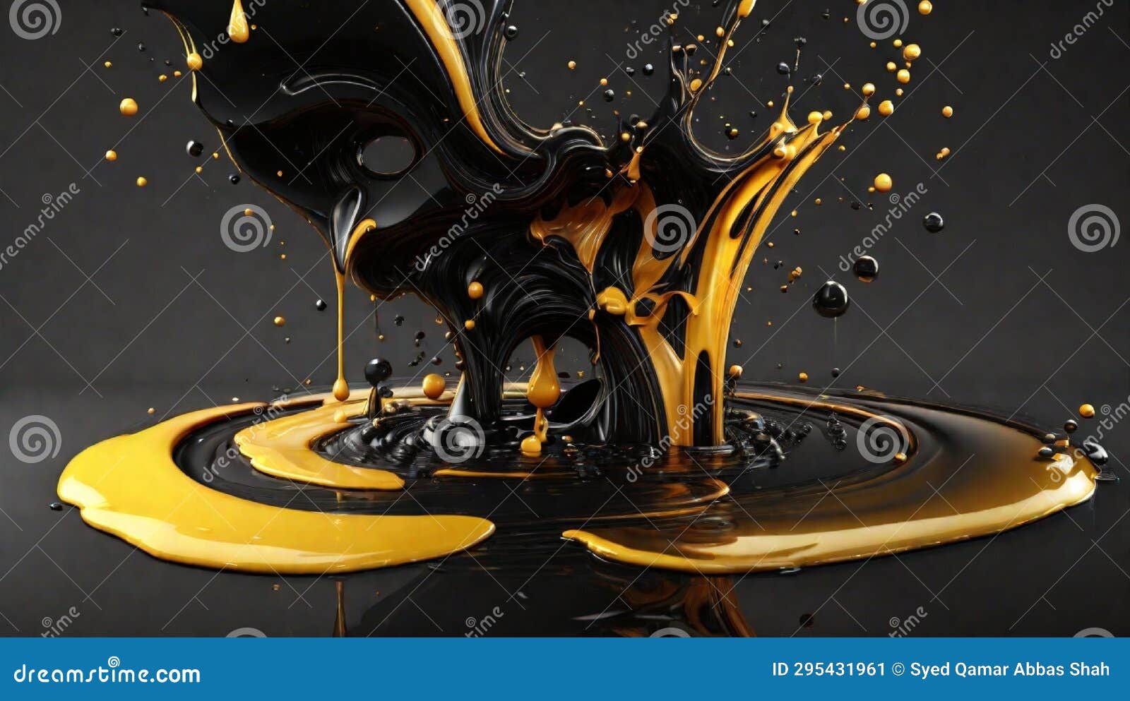 Liquid Explosion on Black 3d Illustration Stock Illustration ...