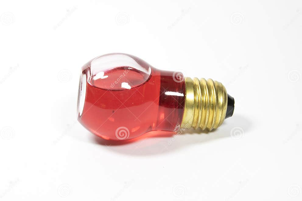 Liquid Filled Light Bulb on White Background Stock Image - Image of ...