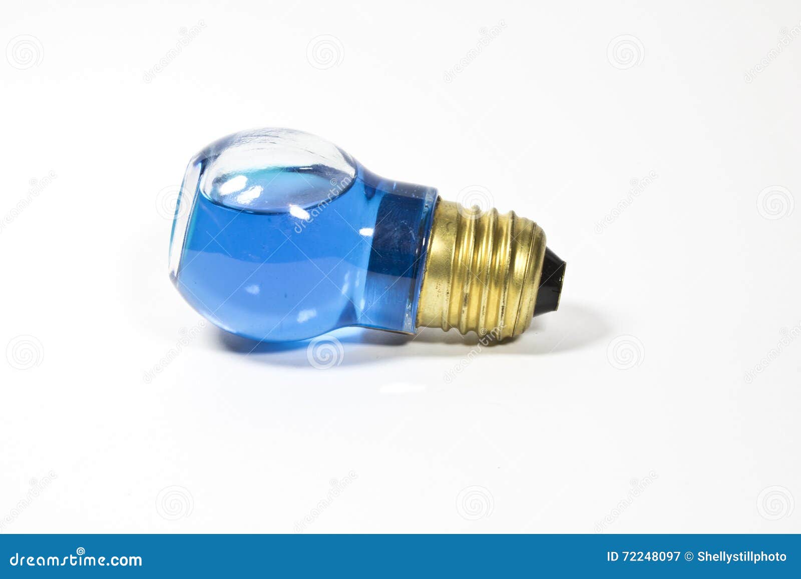 Liquid Filled Light Bulb on White Background Stock Image - Image of ...