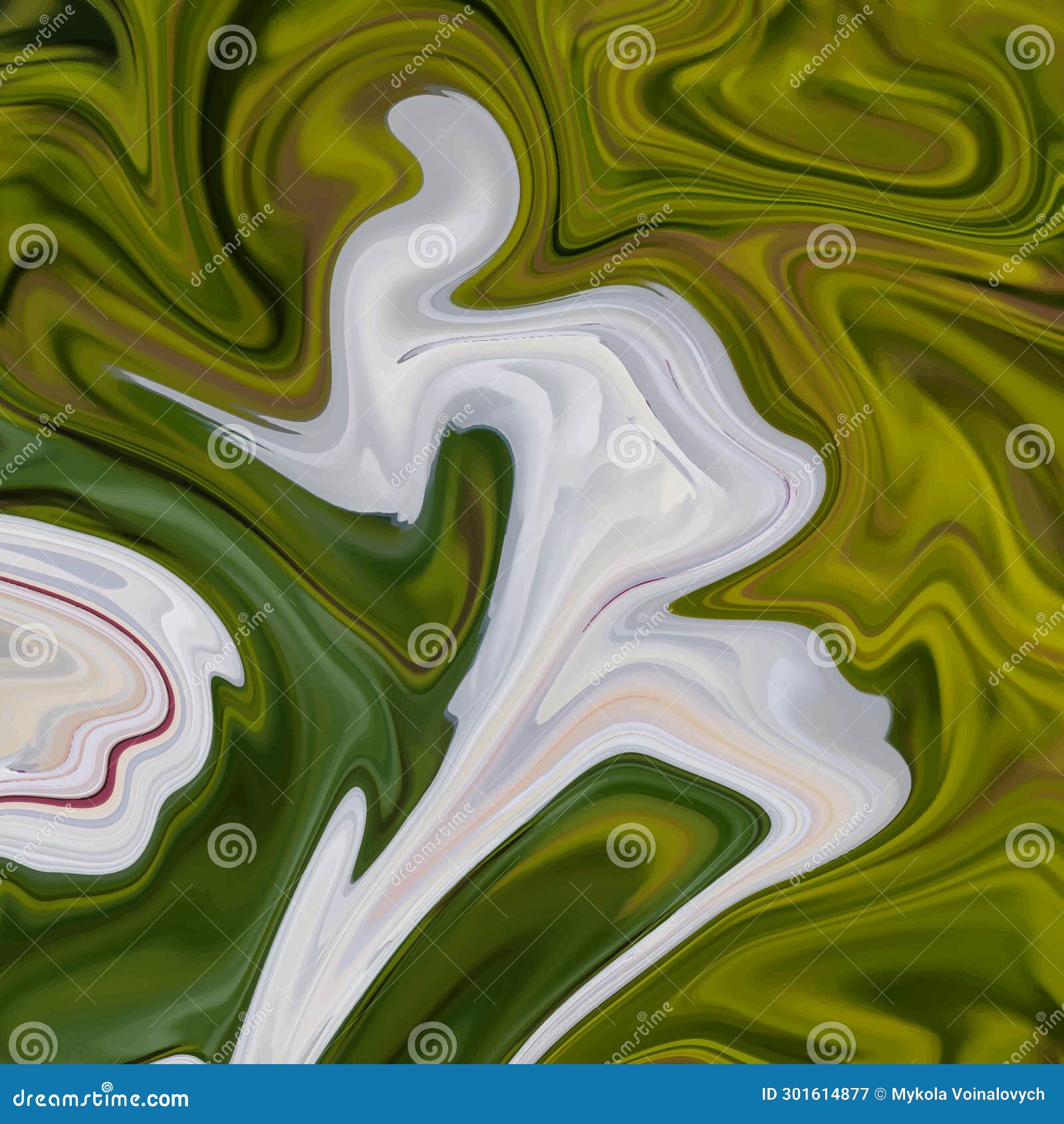 Liquid Flow of Acrylic, Abstract Light Green Background of Smooth Flow ...