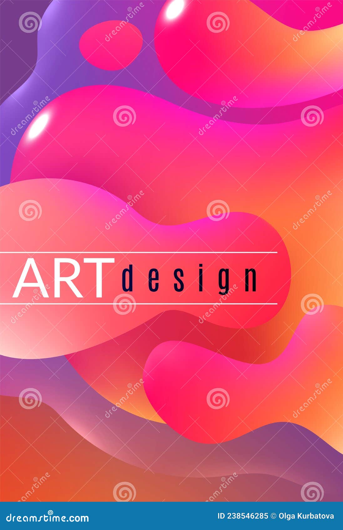 Liquid Flow Forms Poster. Colorful Gradient Shapes Template Stock ...