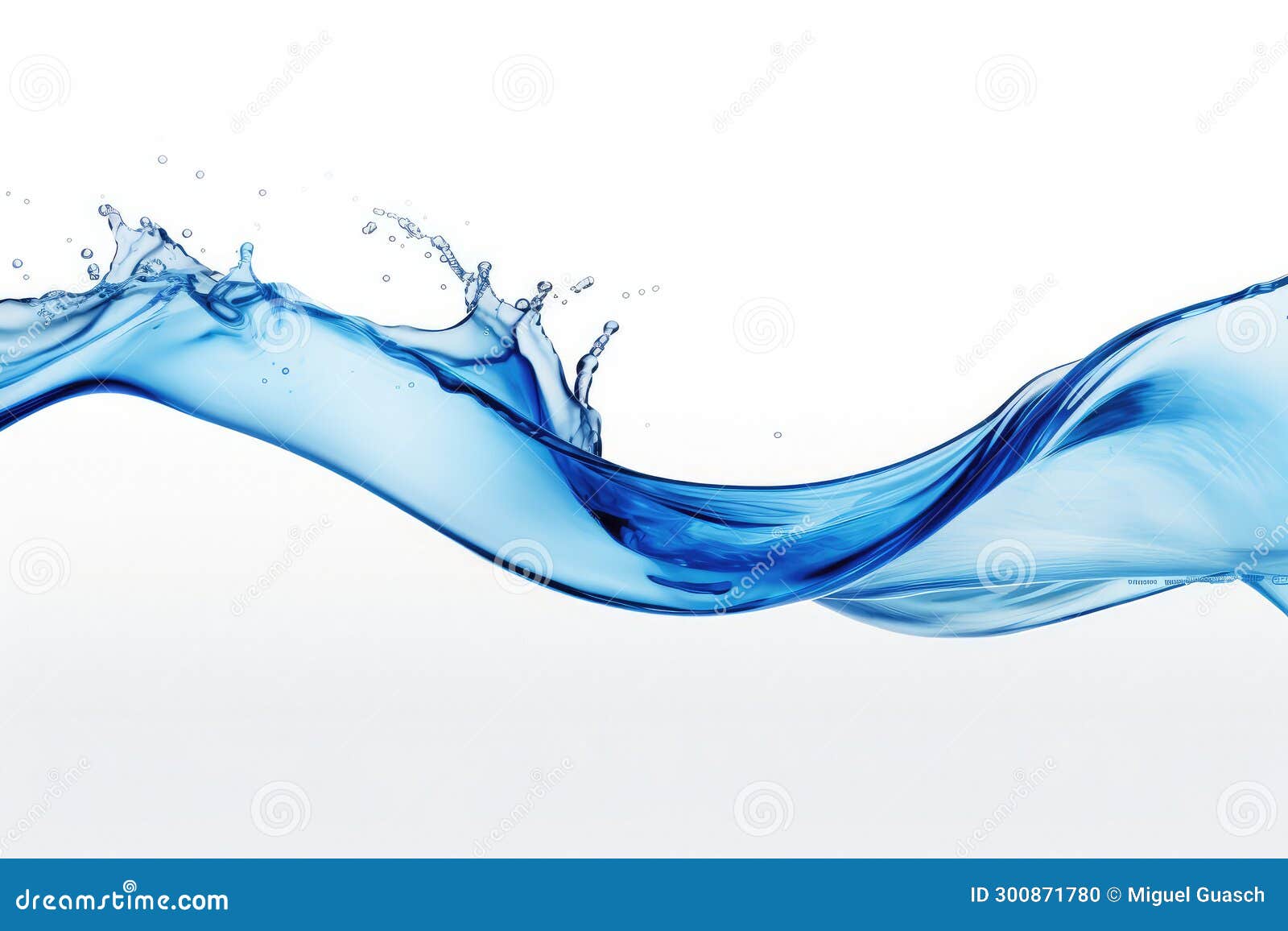 Liquid Flowing in Wave Shape Isolated from White Background Stock ...
