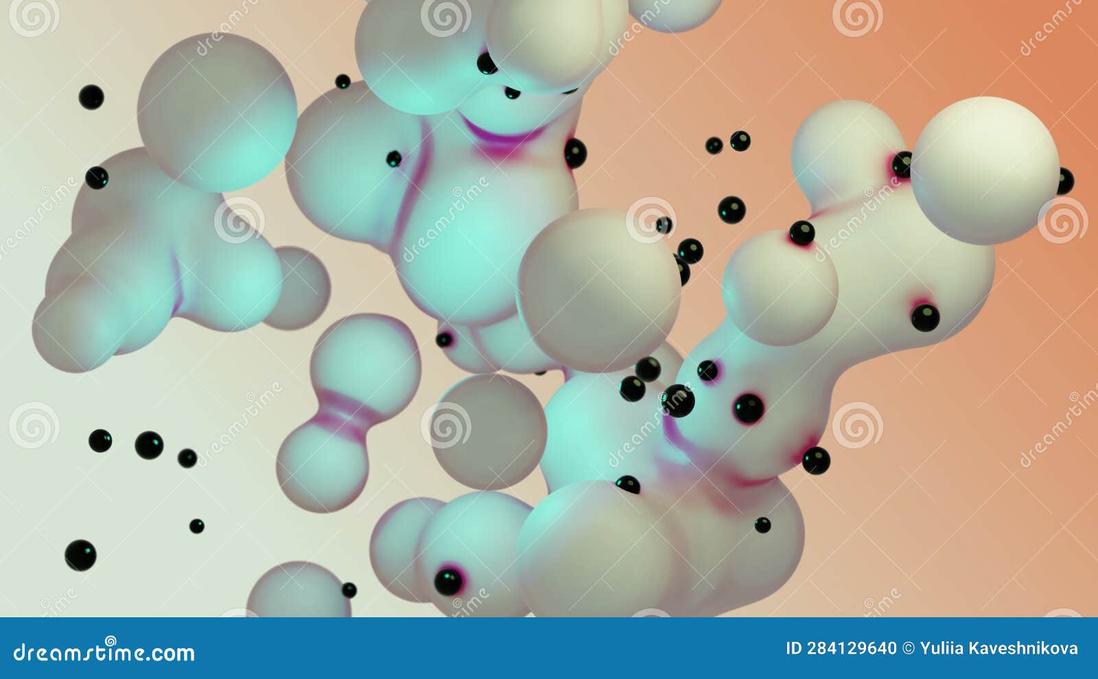 Liquid Fluid Dynamic Abstract Animated White Metaball Floating Spheres ...