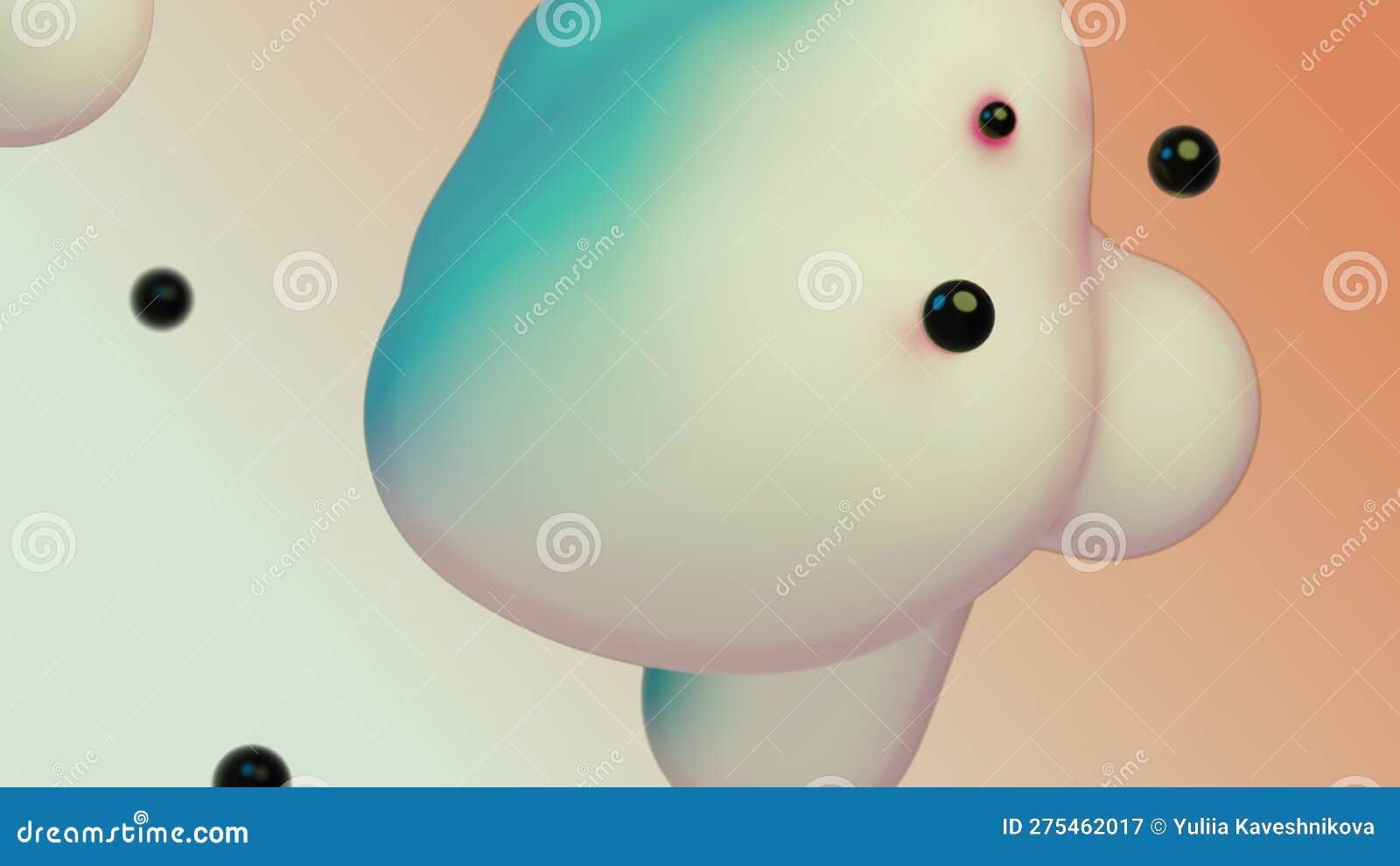 Liquid Fluid Dynamic Abstract Animated White Metaball Floating Spheres ...