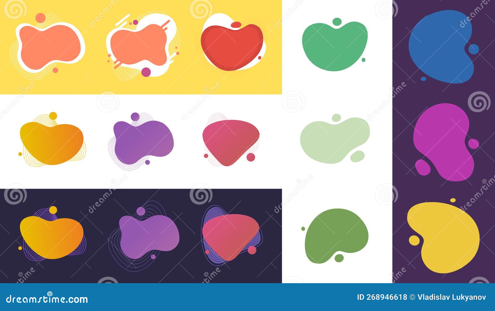 Liquid Fluid Shapes Abstract Geometry Figure Forms Set Graphic Design ...