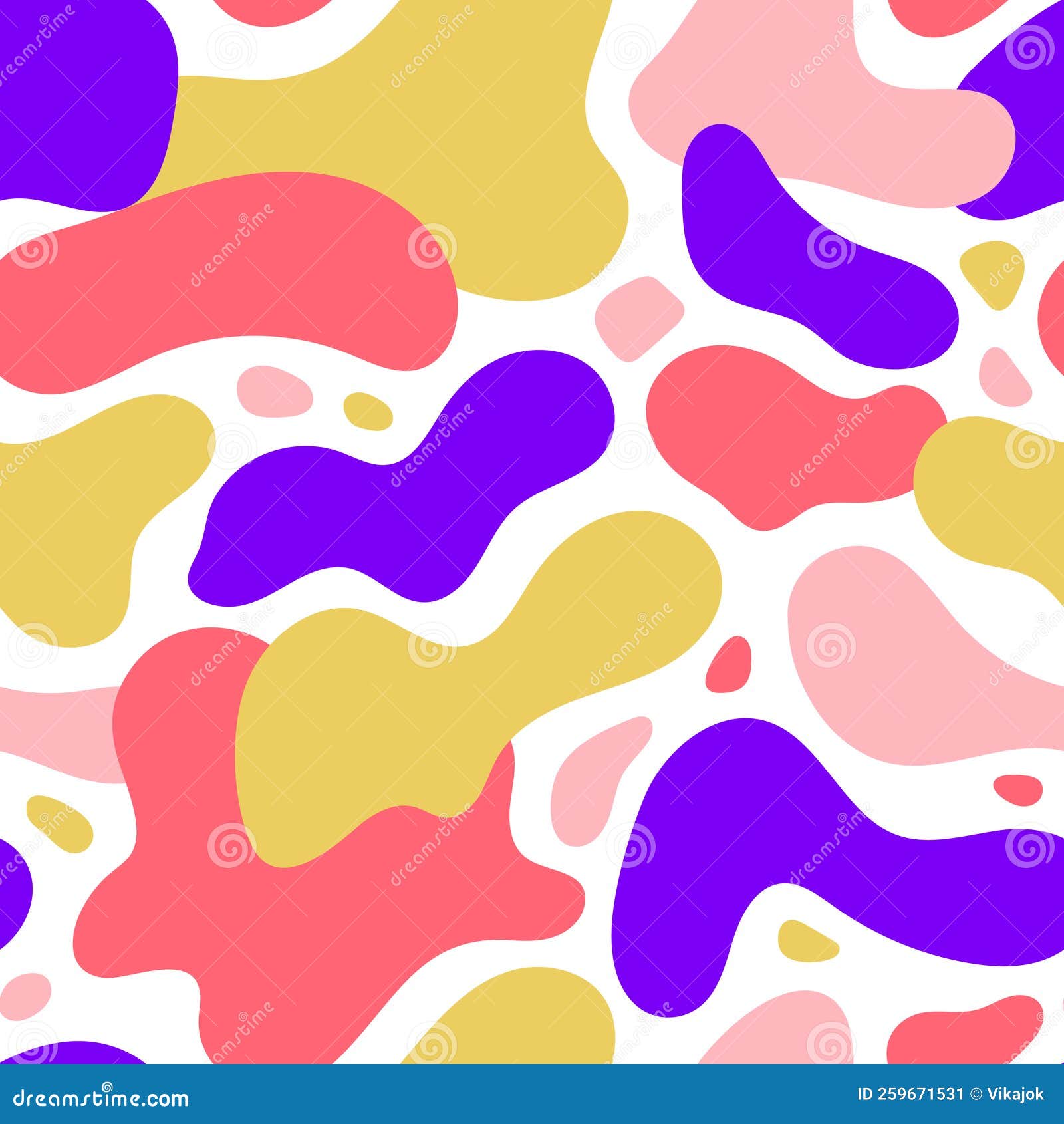 Liquid Forms Seamless Background. Fluid Elements Repeating Wallpaper. Organic Blobs Backdrop In ...