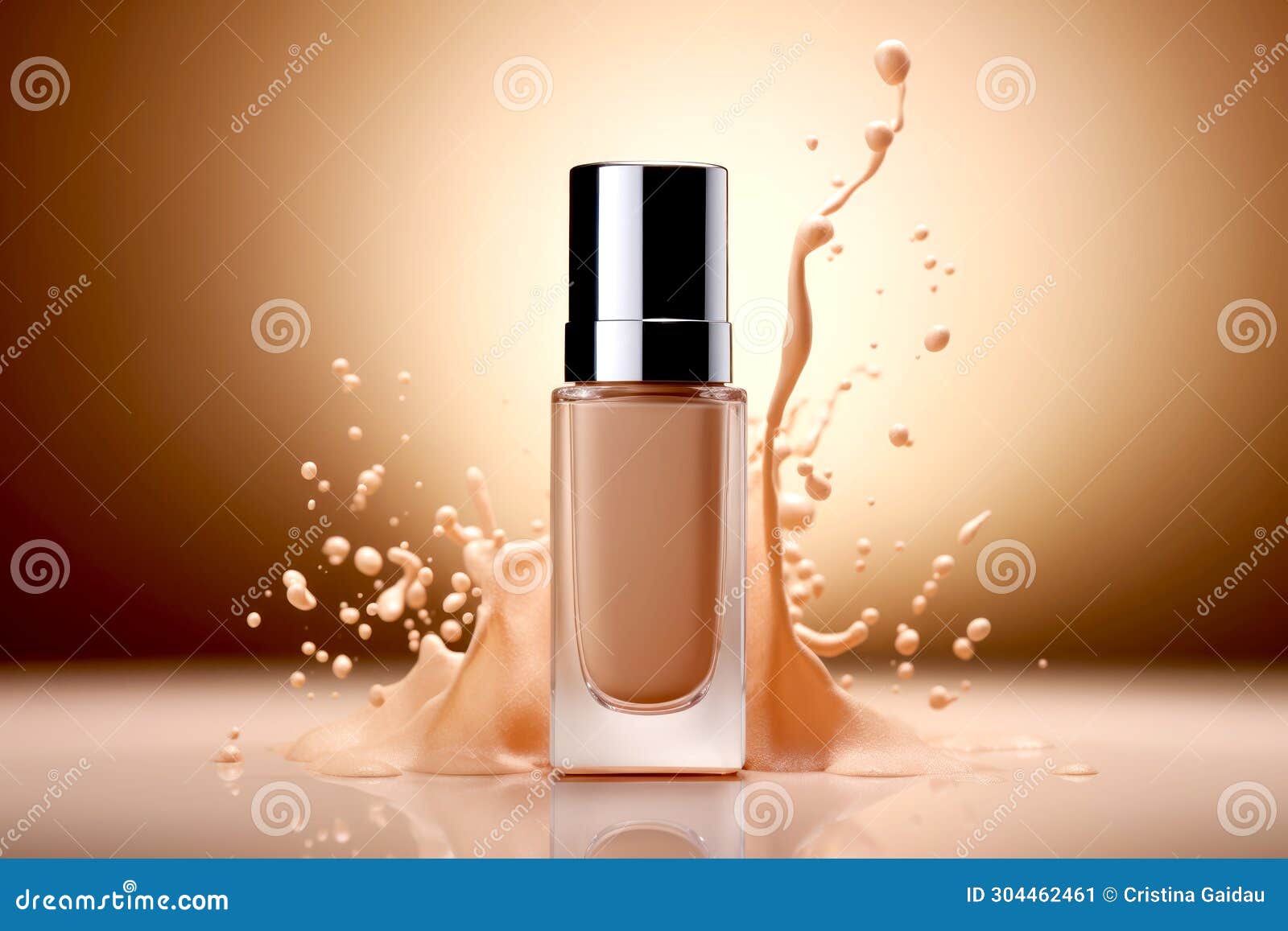 Elegant Foundation Makeup Splash Stock Image - Image of makeup, fluid ...