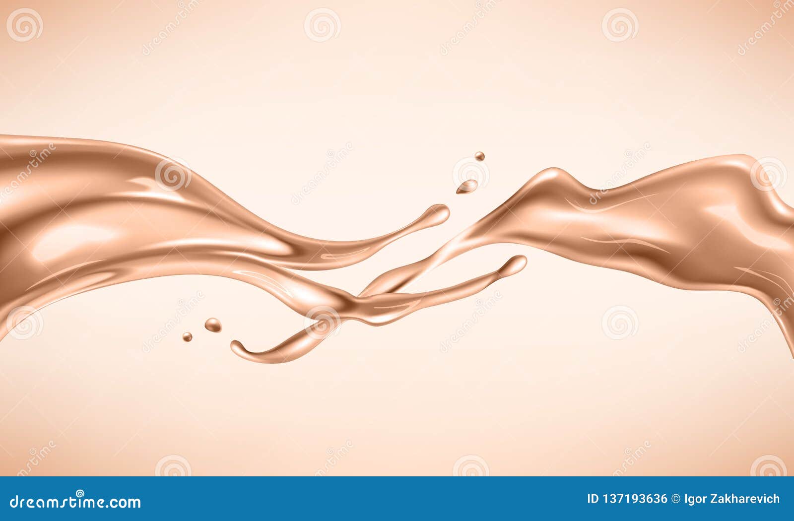 Liquid Foundation Elements. Splashing Beige Liquid, Flow of Creamy ...