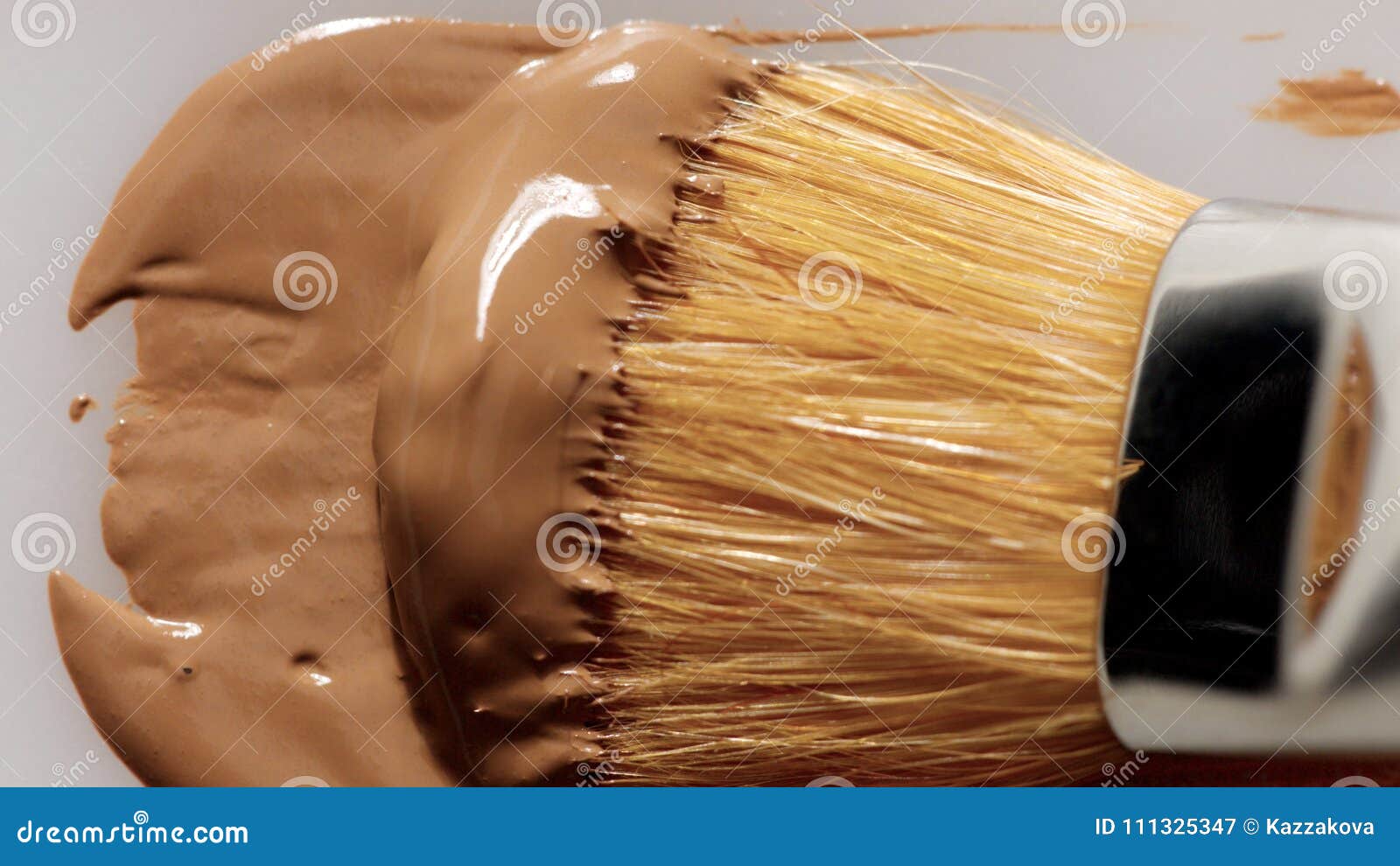 Liquid Foundation Texture Smudge with Brush Stock Image - Image of ...