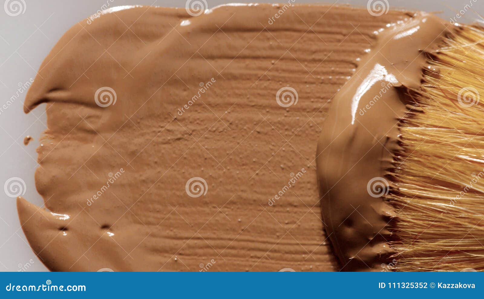 Liquid Foundation Texture Smudge with Brush Stock Photo - Image of ...