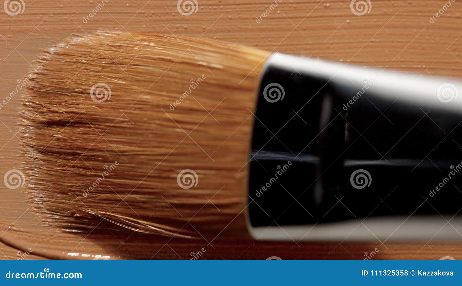 Liquid Foundation Texture Smudge with Brush Stock Photo - Image of ...