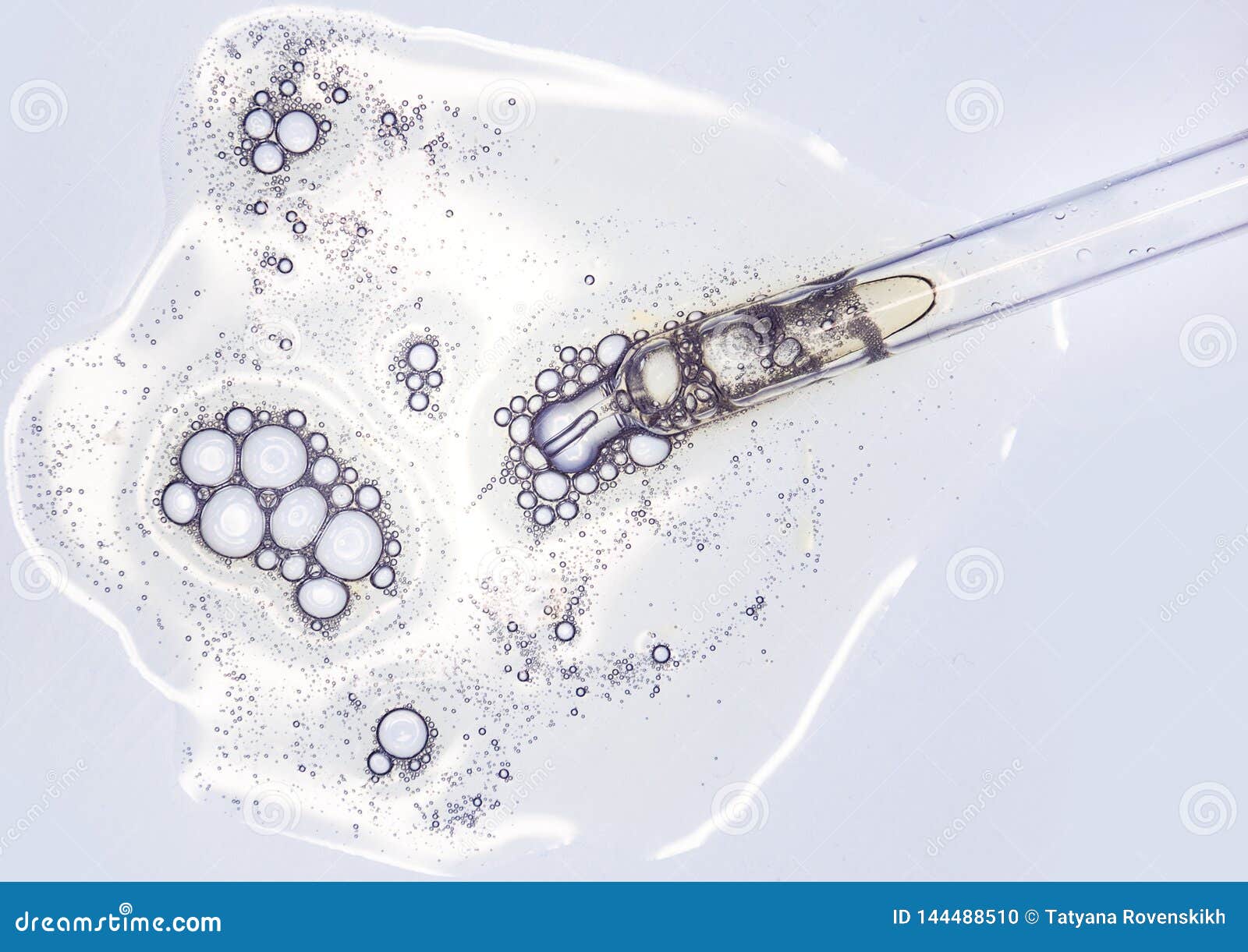 Liquid Gel or Serum on a Screen of Microscope White Isolated Background ...