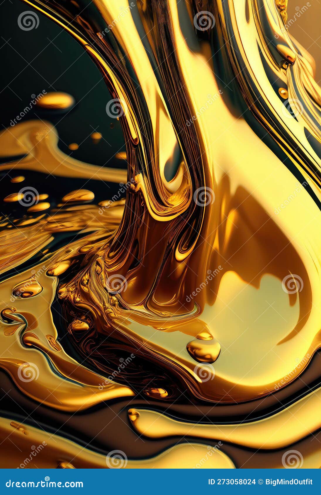 Liquid Gold, Abstract Illustration. Solid Yellow Water Stock ...