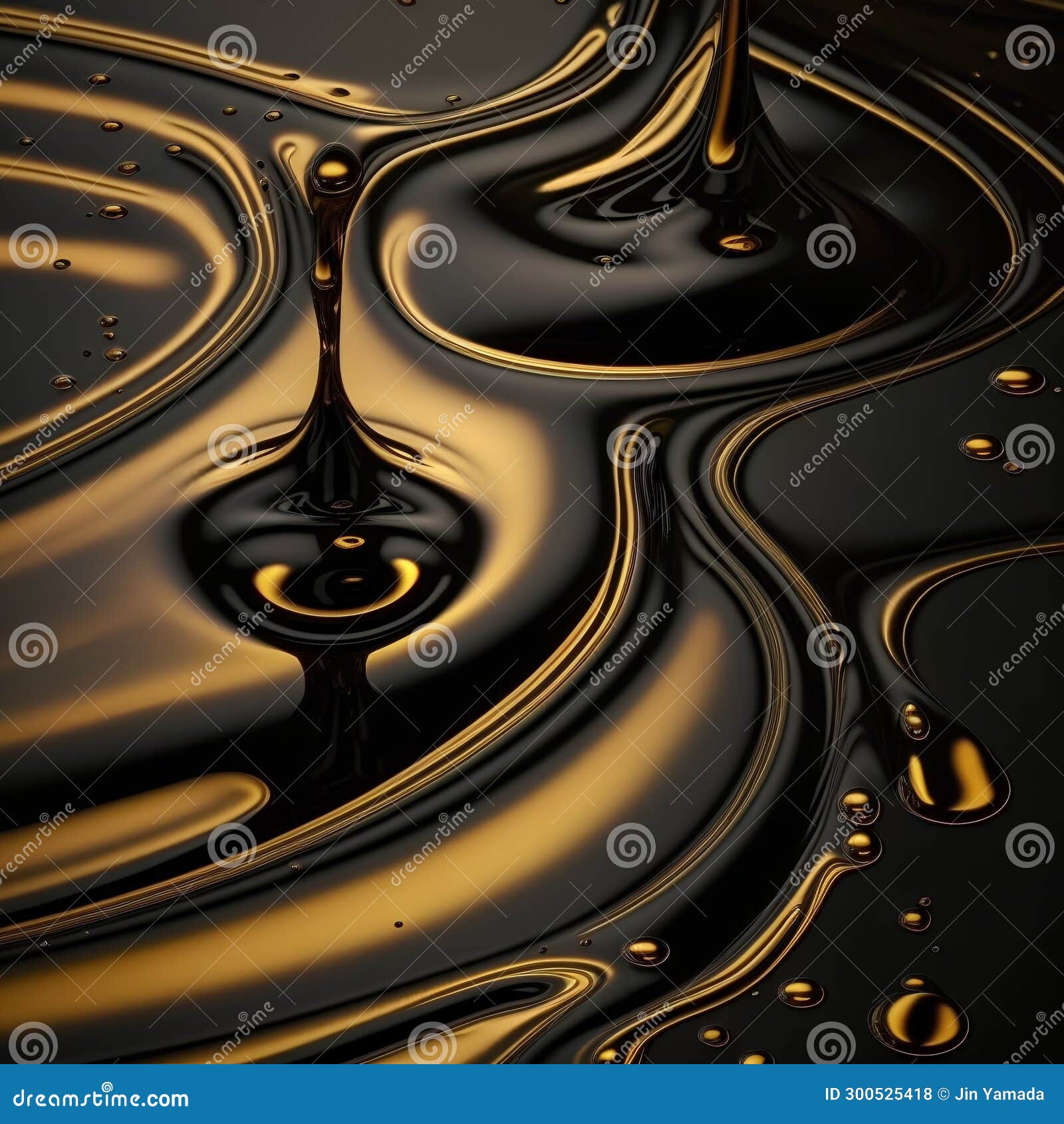 Liquid Gold Background with Ripples and Waves. 3d Illustration Stock ...