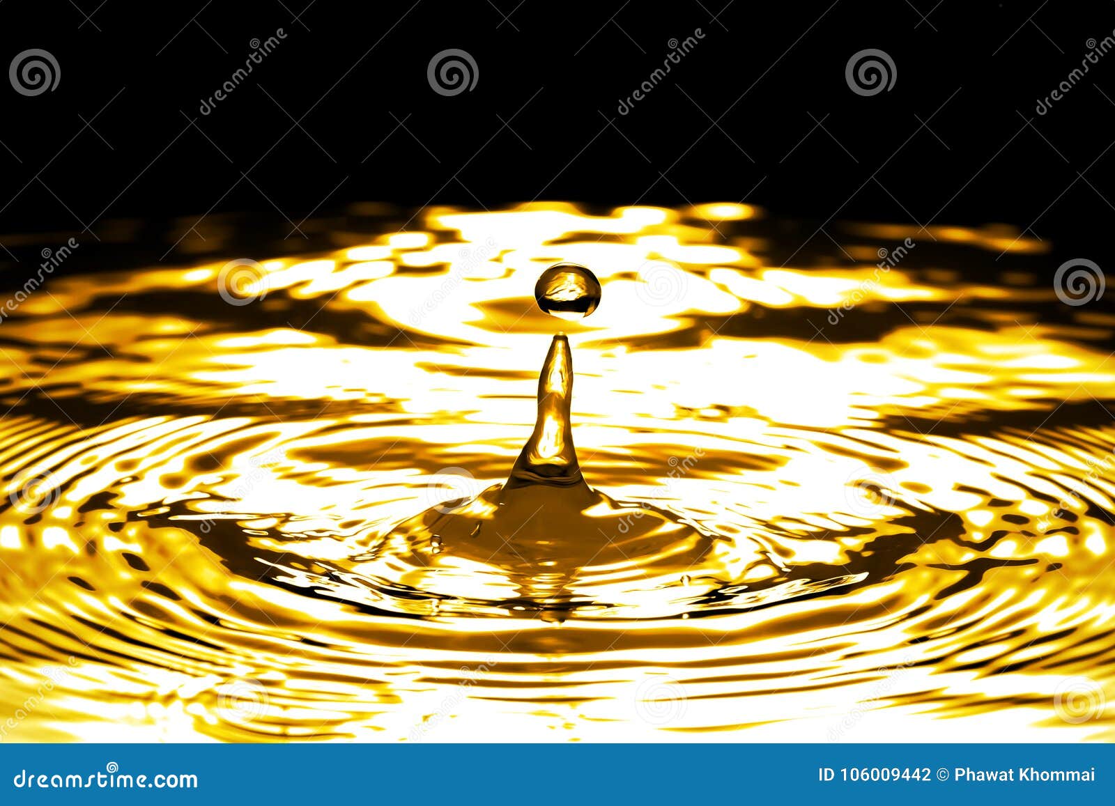 Liquid Gold Drop and Ripple Stock Photo - Image of ripple, metal: 106009442