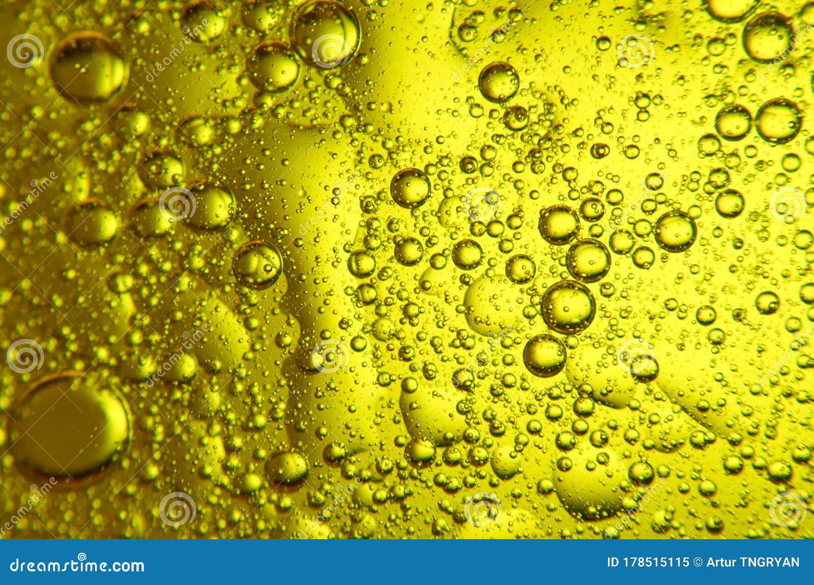 Liquid gold drops bubbles stock image. Image of glass - 178515115