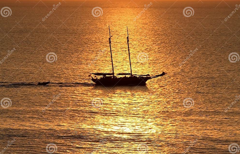 Liquid Gold Holiday boat stock image. Image of evening - 262037