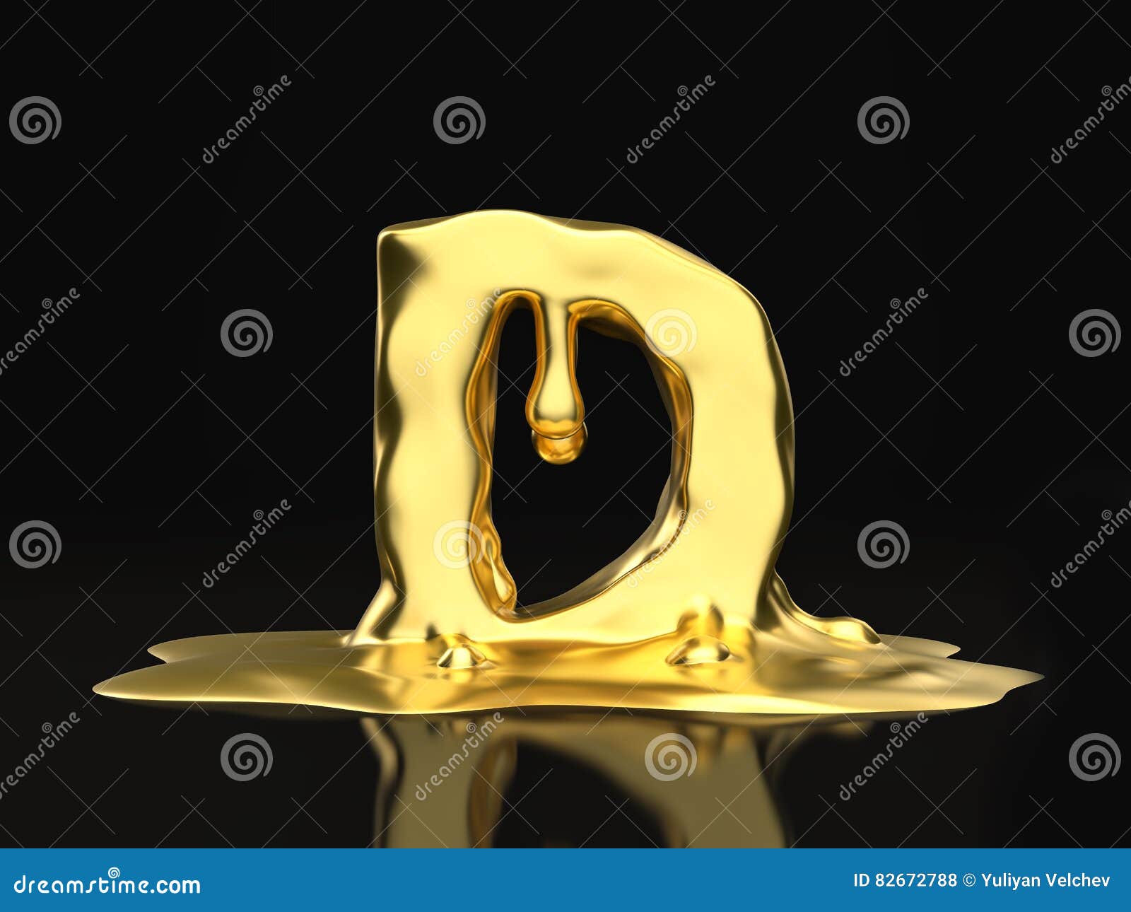 Liquid gold letter D stock illustration. Illustration of shiny - 82672788