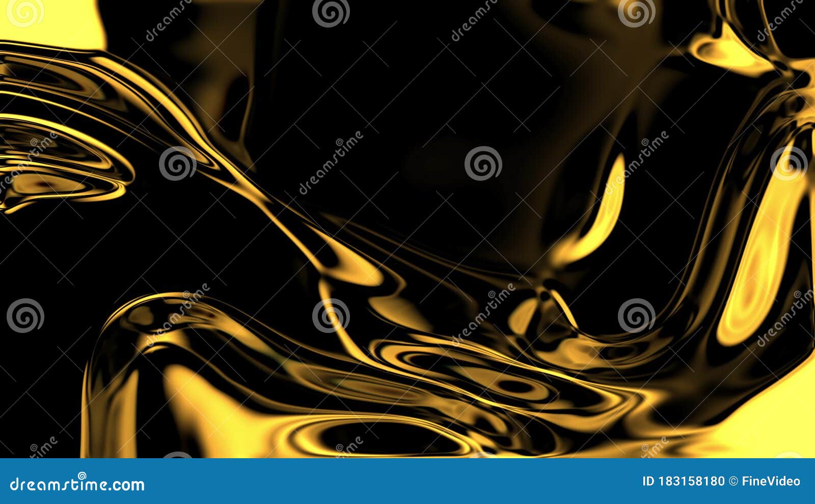 Liquid Gold. Liquid Metal. Visual Illusions, Moving Waves. Abstract ...