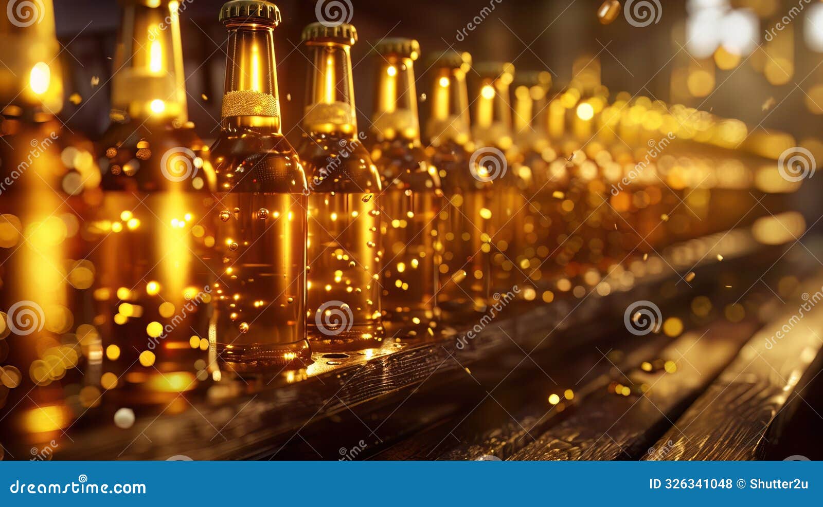 Liquid Gold Procession Chilled Labeled Beers Quenching Journey Stock ...