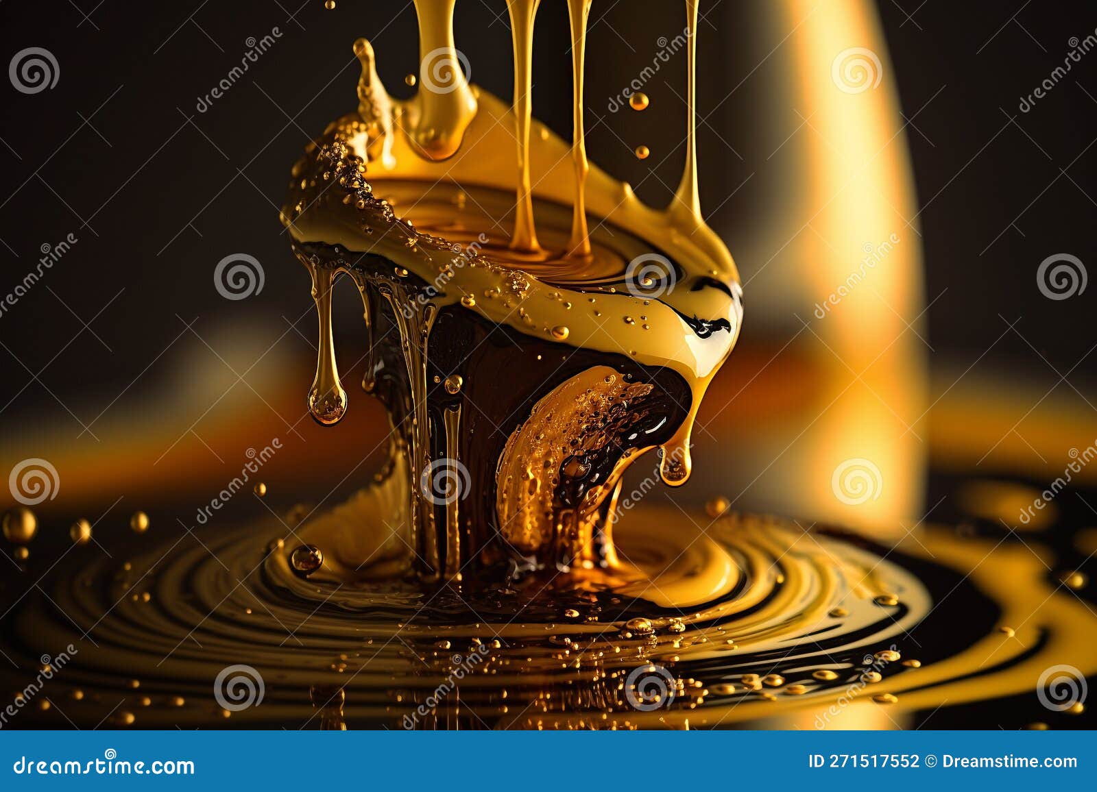 Liquid Hot Gold Alloy Generative AI Stock Illustration - Illustration ...