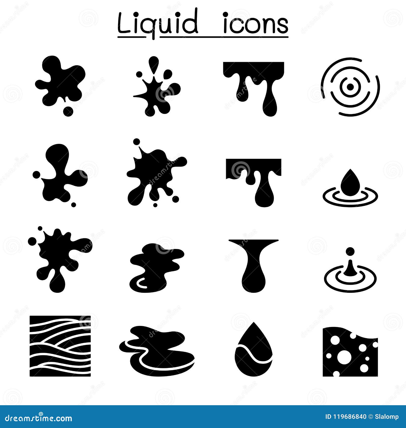 Liquid icon set stock vector. Illustration of liquid - 119686840