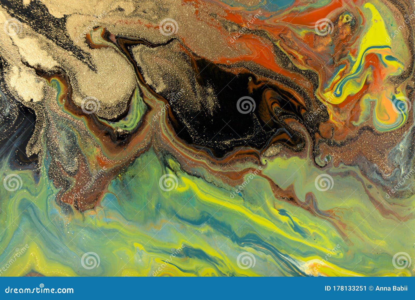 Liquid Ink Mixed Smudges Texture. Stock Image - Image of abstract ...
