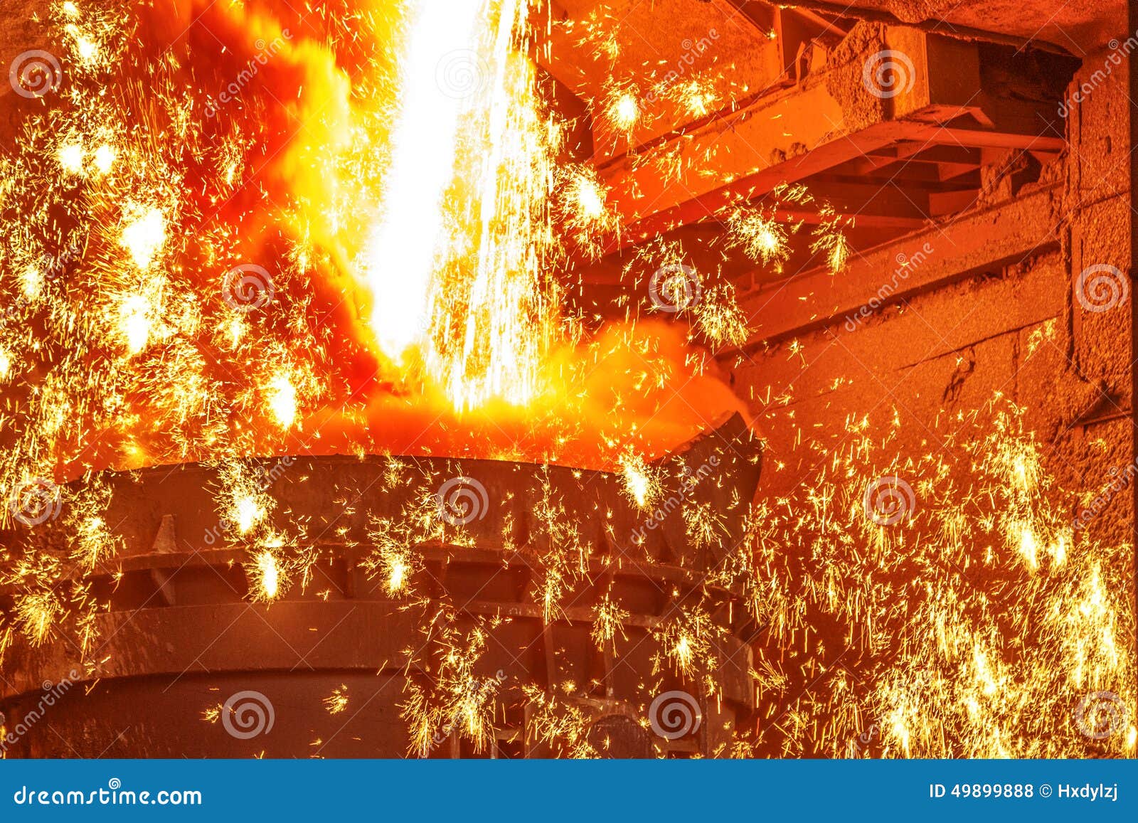Liquid iron stock photo. Image of manufacture, flame - 49899888