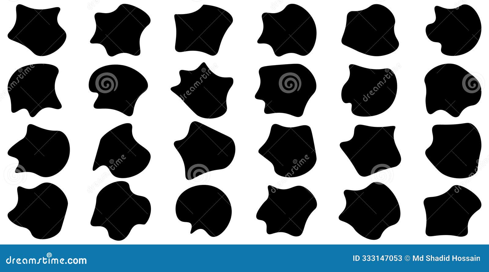 Blob Shape Set. Simple Fluid Circle Shape, Trendy Wrap Circle, Blob Shape Element Collection ...