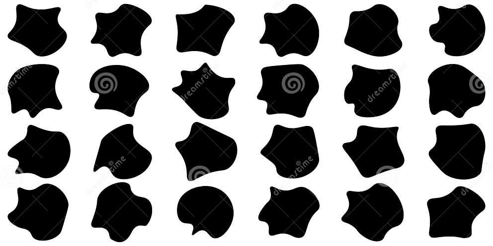 Blob Shape Set. Simple Fluid Circle Shape, Trendy Wrap Circle, Blob Shape Element Collection ...