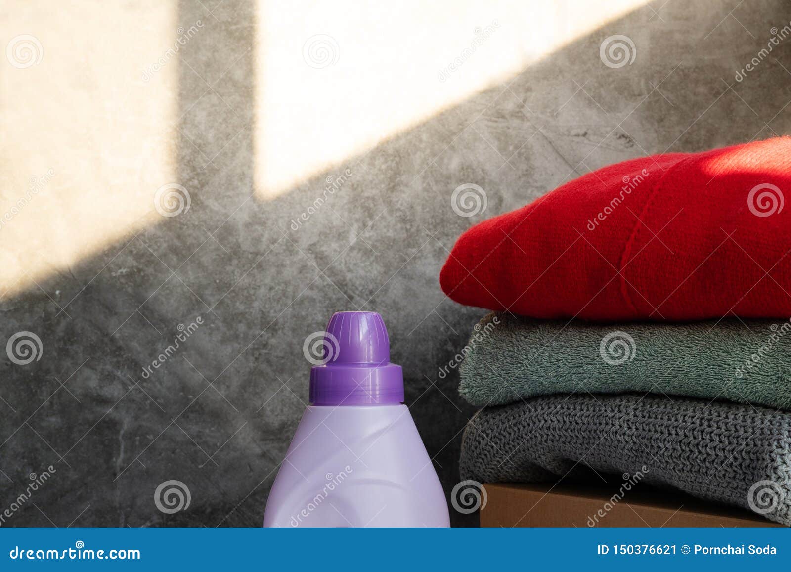 Liquid Laundry Softener with Cloth, Hygiene and Cleaning Concept Stock ...