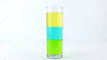 Liquid or Layer Density Experiment Using 3 Separate Layers Consisting ...