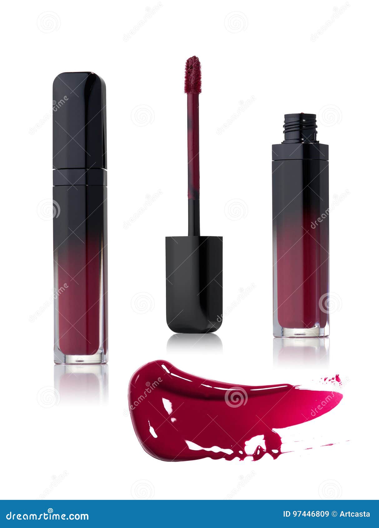 Liquid Lipstick with a Single Color Swipe Stock Image - Image of facial ...